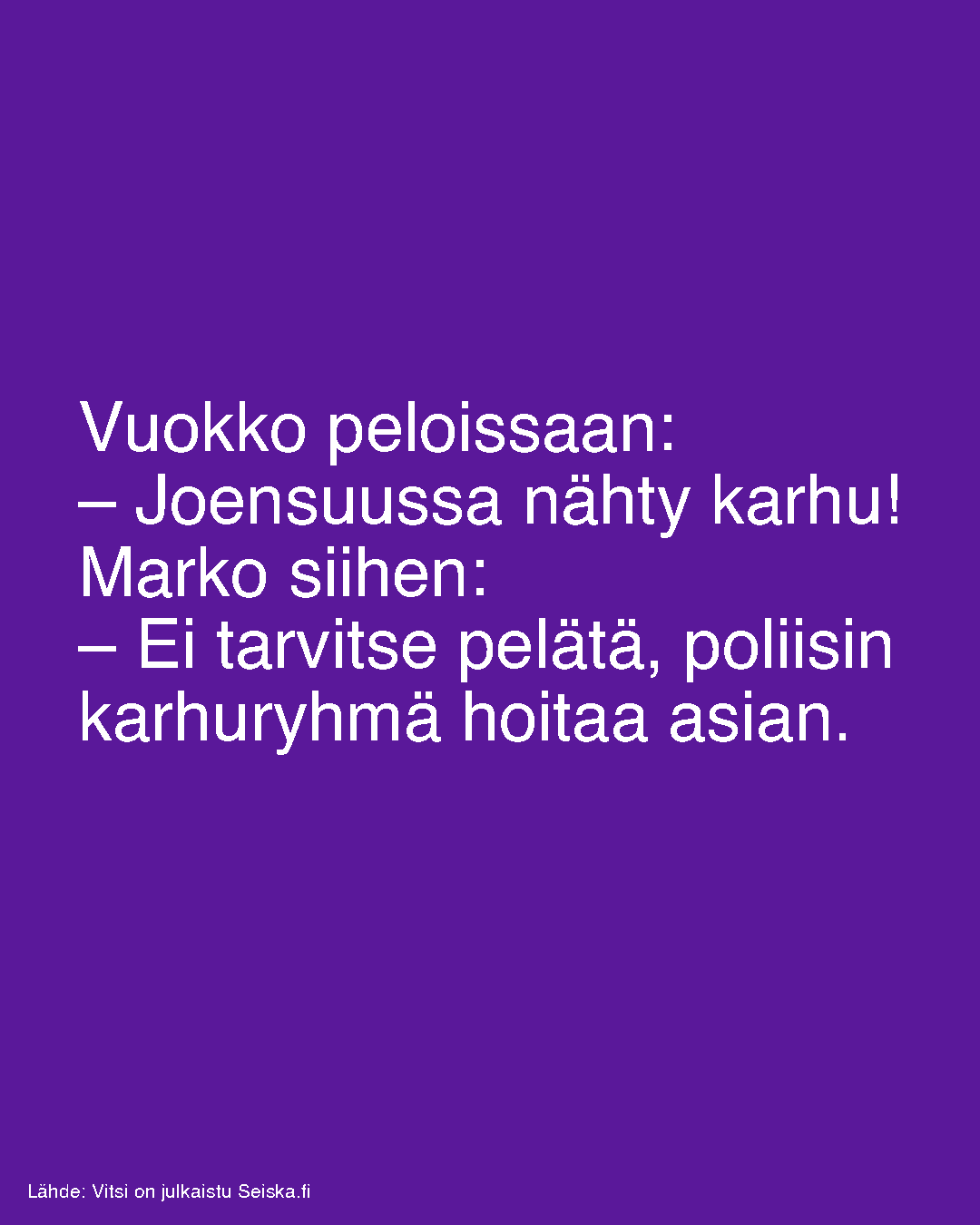 Vuokko peloissaan