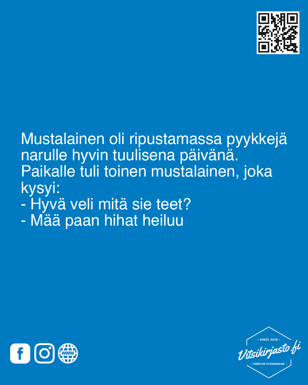 Mustalainen oli ripustamassa pyykkejä