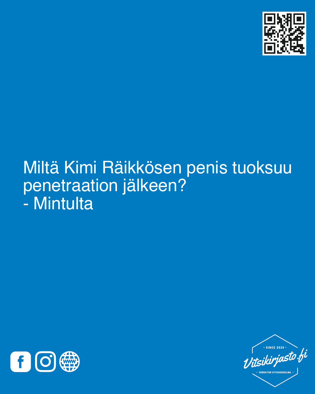 Miltä Kimi Räikkösen penis tuoksuu penetraation jälkeen? Miltä Kimi Räikkösen penis tuoksuu penetraation jälkeen?