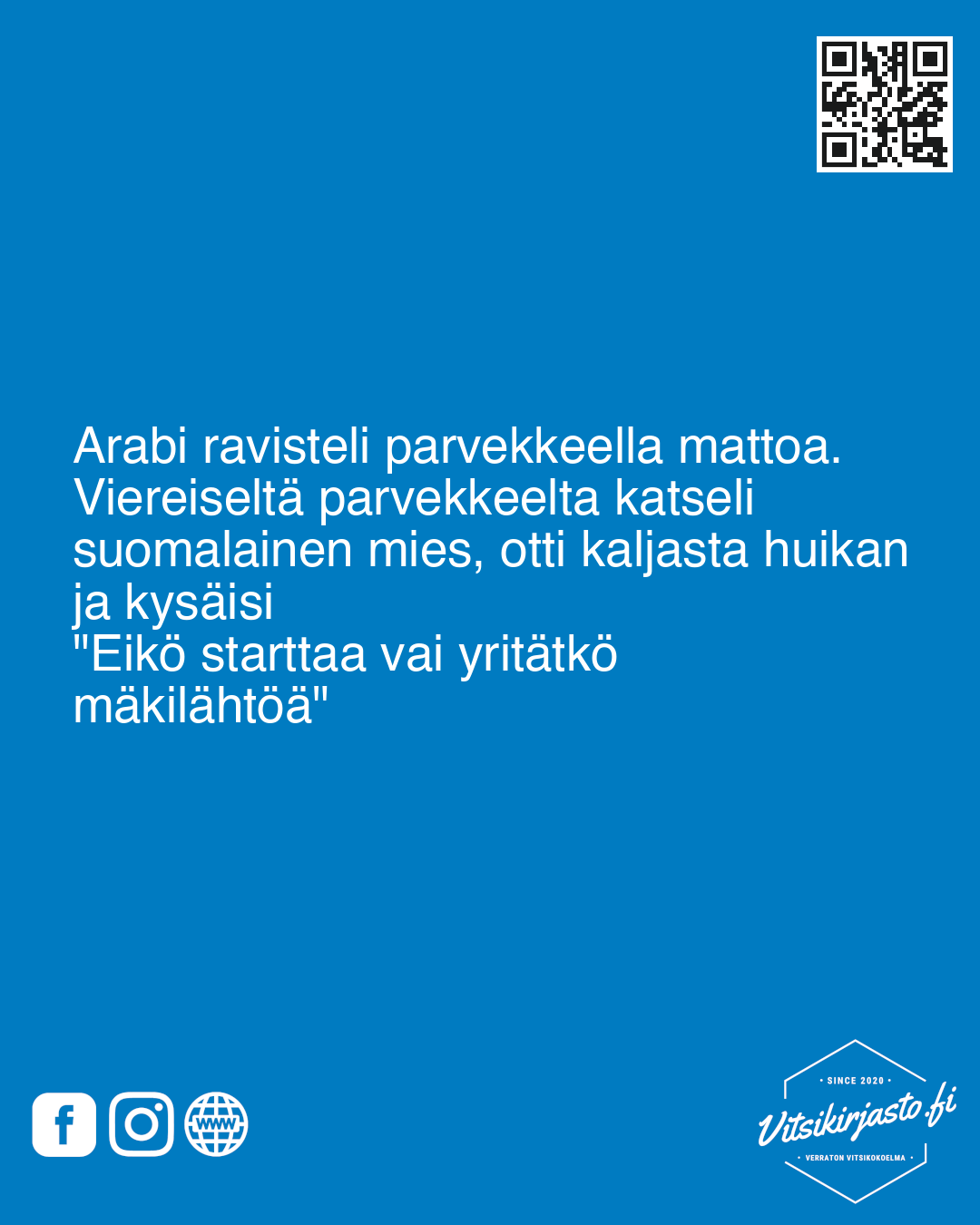 Arabi ravisteli parvekkeella mattoa